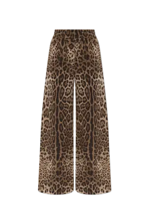 Dolce & Gabbana Dolce & Gabbana Animal Print Palazzo Sweatpants Brown