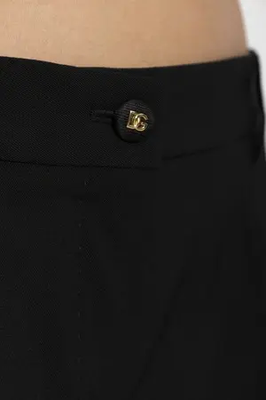 Dolce & Gabbana Wool Crease-front Tapered Leg Pants