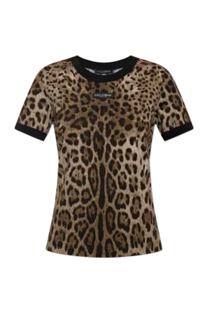 Dolce & Gabbana Animal Motif T-shirt - Brown