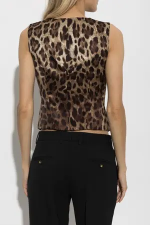 Dolce & Gabbana Wool Vest With Animal Motif