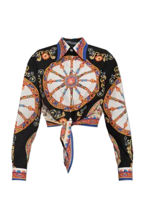 Dolce & Gabbana Carretto" Print Cropped Shirt - Multicolour