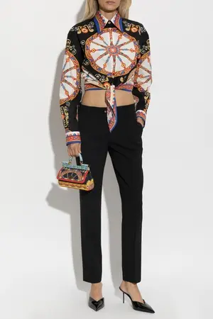 Dolce & Gabbana Carretto" Print Cropped Shirt