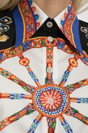 Dolce & Gabbana Carretto" Print Cropped Shirt