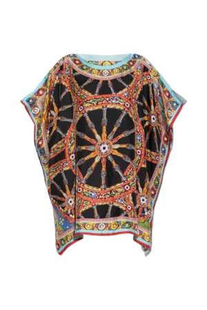 Dolce & Gabbana Silk 'carretto' Print Oversized Tunic Dress