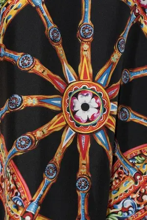 Dolce & Gabbana Silk 'carretto' Print Oversized Tunic Dress