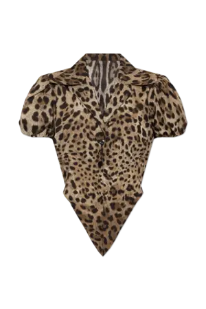 Dolce & Gabbana Leopard Print Short Sleeve Top