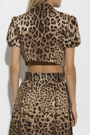 Dolce & Gabbana Leopard Print Short Sleeve Top