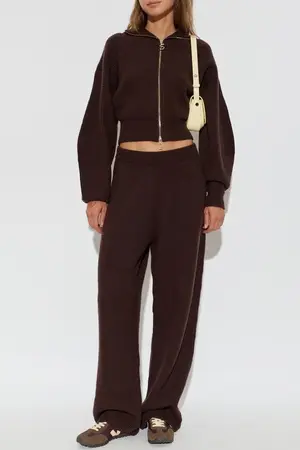 Sportmax Goloso Ribbed Wool Blend Trousers