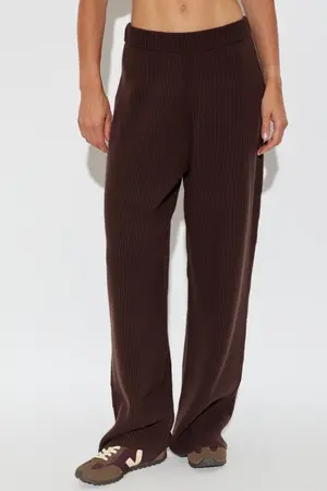Sportmax Goloso Ribbed Wool Blend Trousers