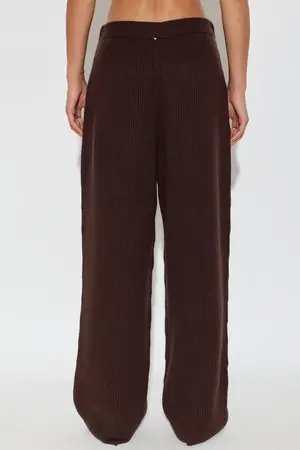 Sportmax Goloso Ribbed Wool Blend Trousers