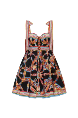 Dolce & Gabbana Carretto" Print Cotton Mini Dress - Multicolour