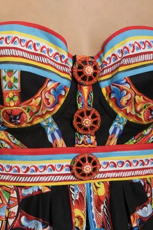 Dolce & Gabbana Carretto" Print Cotton Mini Dress