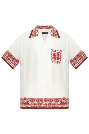Dolce & Gabbana Silk Shirt With "majolica" Print - White