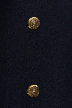 Dolce & Gabbana Navy Wool Overcoat With Single Vent