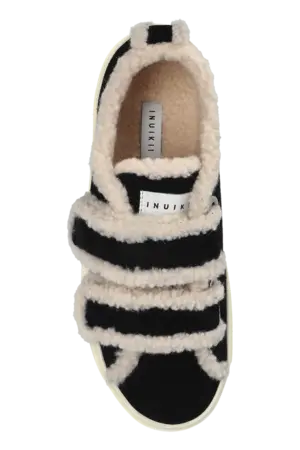 Inuikii Shearling Low Top Sneakers With Velcro Straps