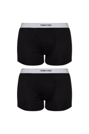 TOM FORD 2-pack Of Cotton Boxers With Logo - Black