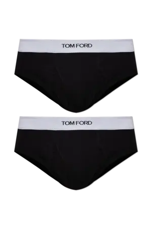 TOM FORD 2-pack Of Cotton Briefs With Logo - Black