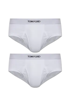 TOM FORD Two-pack Of Cotton Briefs With Logo - White