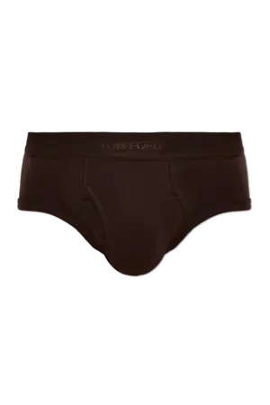 TOM FORD Cotton Briefs With Logo - Brown