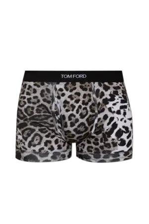 TOM FORD Cotton Boxers With An Animal Motif - Black