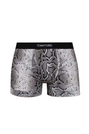 TOM FORD Cotton Boxers With Animal Print - Black