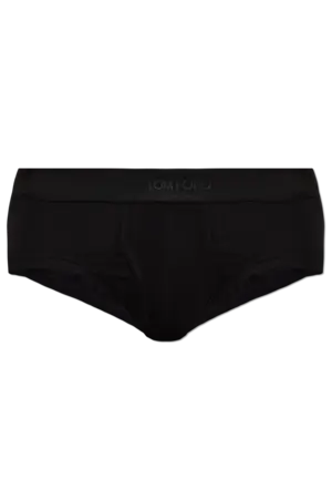 TOM FORD Cotton Briefs With Logo - Black