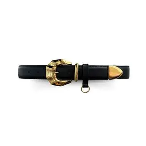 INDIGOLUSH Victorian Belt Gold Smooth - Black