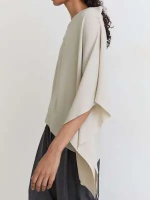 REISS Jade Asymmetric Draped-sleeve Top