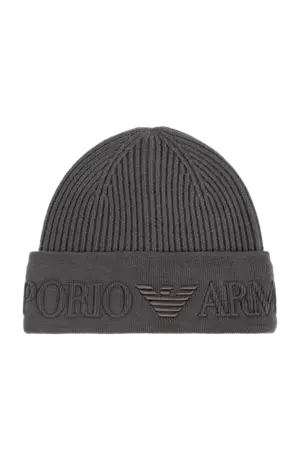 Emporio Armani Wool Beanie Hat - Grey