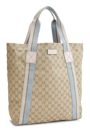 Gucci Gg Canvas Flat Web Tote