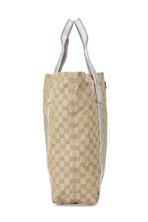 Gucci Gg Canvas Flat Web Tote