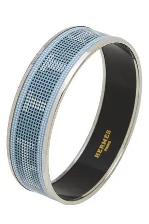 Hermès Palladium-plated Enamel Bangle - Blue