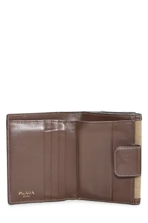 Prada Jacquard Logo Compact Wallet