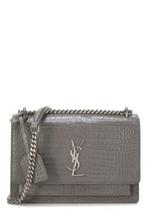 Saint Laurent Embossed Leather Sunset - Grey