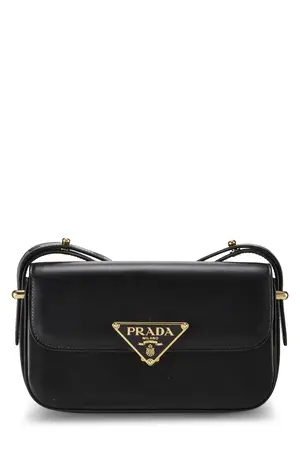 Prada Calfskin Triangle Logo Shoulder Bag