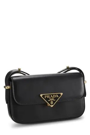 Prada Calfskin Triangle Logo Shoulder Bag