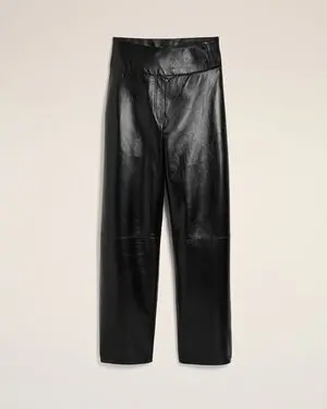 AMI Paris Patent Lamb Leather Wrapped Belted Trousers
