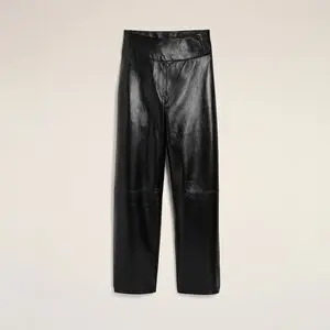 AMI Paris Patent Lamb Leather Wrapped Belted Trousers