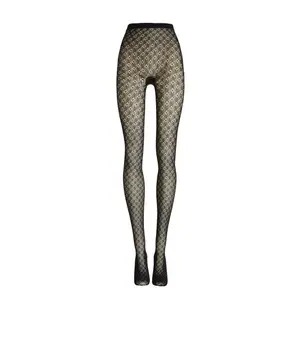 Wolford Floral Mesh Tights - Black