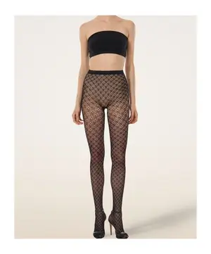 Wolford Floral Mesh Tights - Black