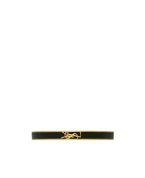 Saint Laurent Logo Plaque Bracelet - Black