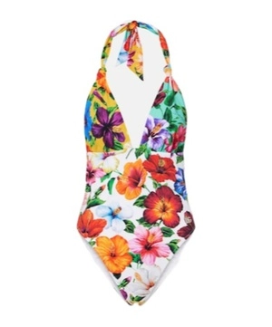 Dolce & Gabbana Floral Halterneck Swimsuit - Multicolor