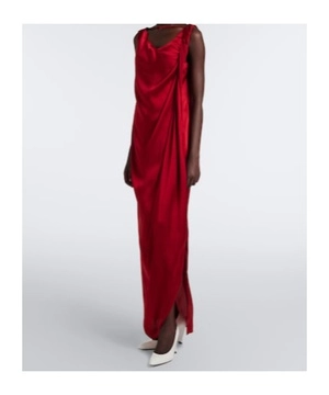 MAISON MARGIELA Draped Satin Maxi Dress
