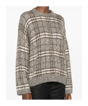 Brunello Cucinelli Sequin-embellished Checked Sweater