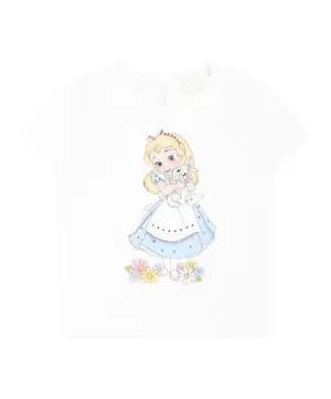 Monnalisa X Disney Alice In Wonderland Graphic T-shirt