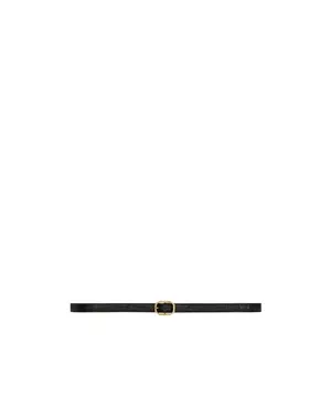 Saint Laurent Thin Croc-embossed Leather Belt