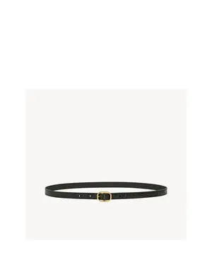 Saint Laurent Thin Croc-embossed Leather Belt