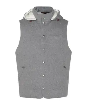 Brunello Cucinelli Sleeveless Hooded Vest - Gray