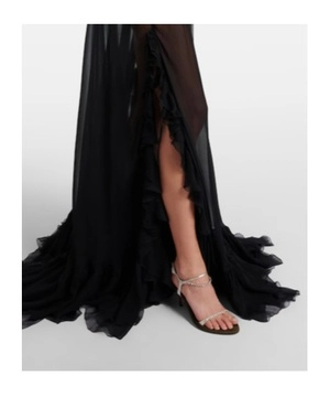 Chloé Ruffled Sheer Silk Maxi Skirt