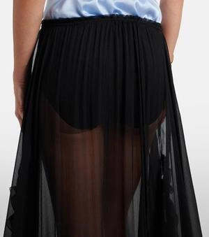 Chloé Ruffled Sheer Silk Maxi Skirt